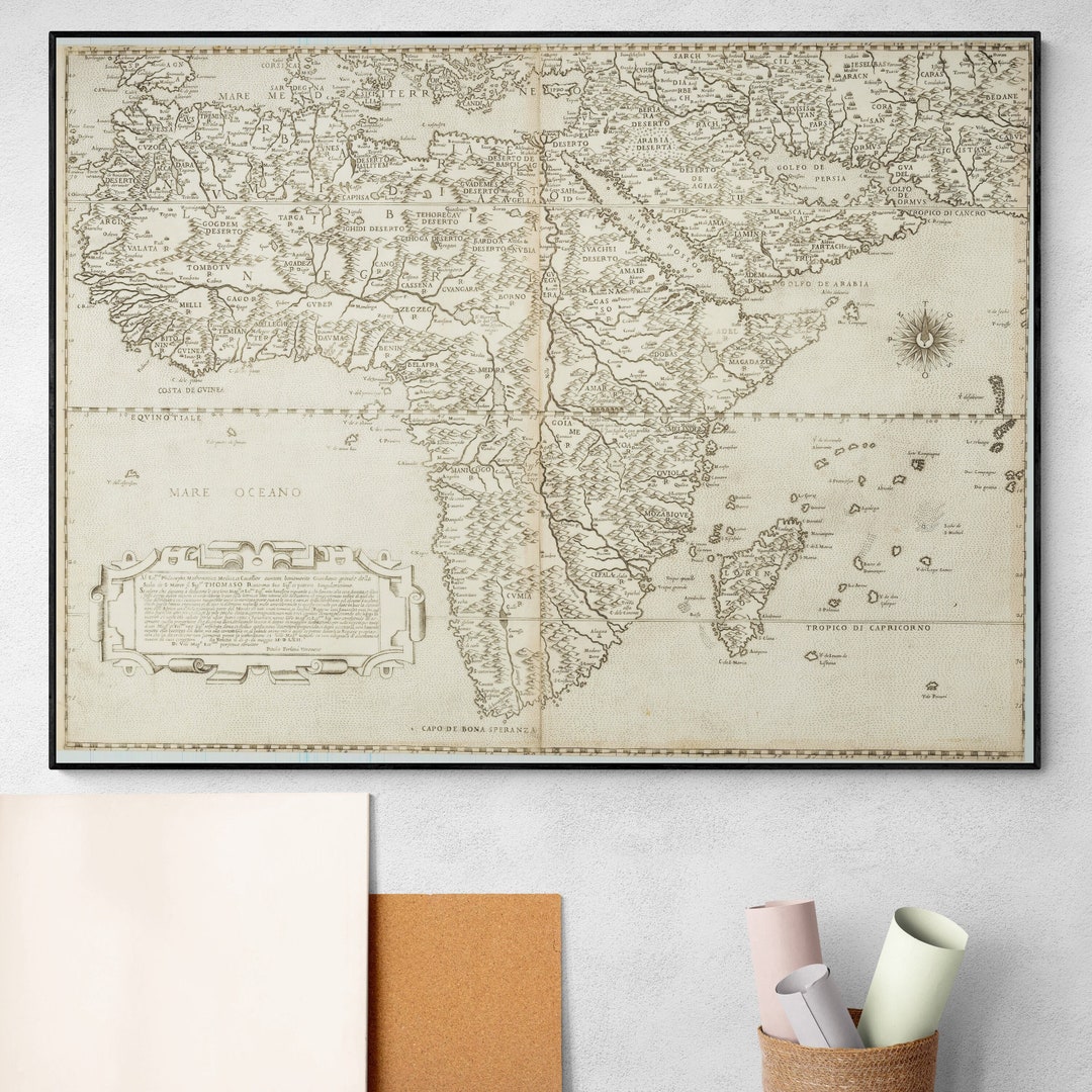 1562 Paolo Forlani Map of Africa Earliest Modern Map of the African ...