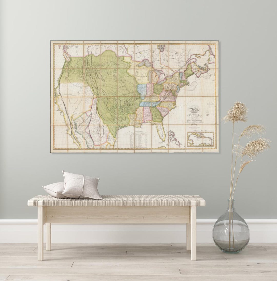 1816 John Melish Map of the United States of America Early American ...