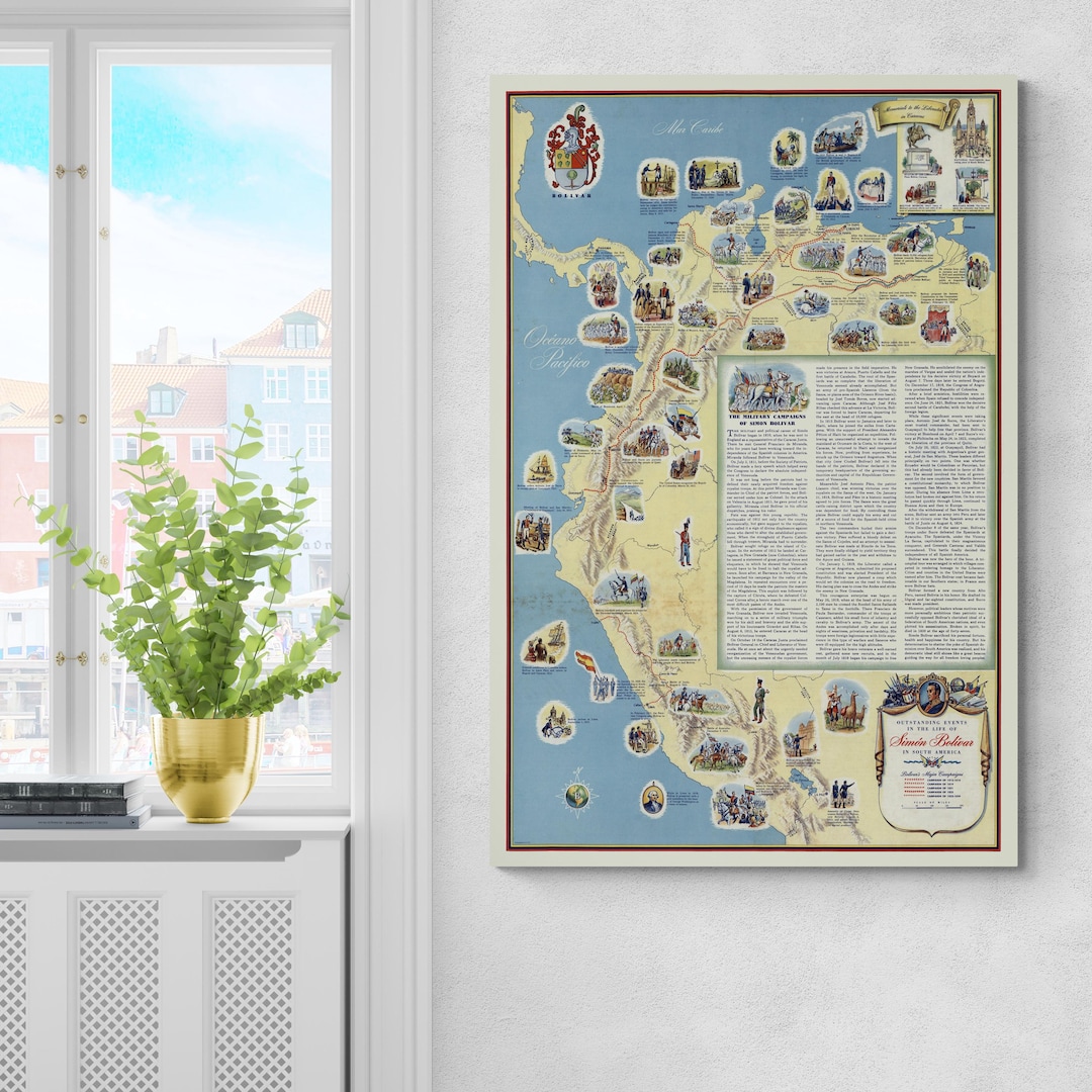 Pictorial Map of Simón Bolívar’s Military Campaigns – Historical Latin ...
