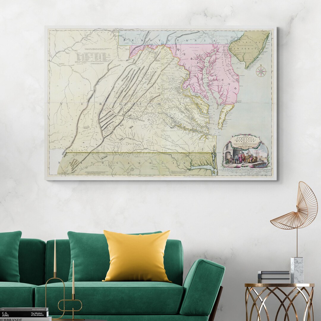 1775 Fry Jefferson Map of Virginia & Maryland – Colonial American ...