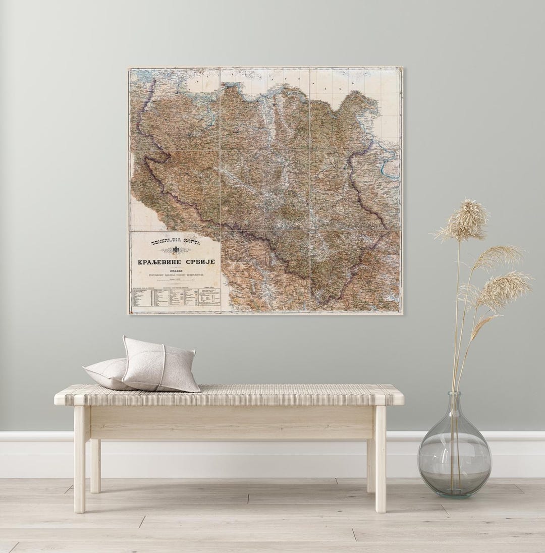1893 Map of the Kingdom of Serbia Balkans Geography Serbian History ...