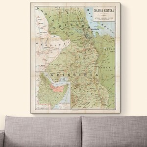 1895 Map of Eritrea Africa Colonial Italian Eritrean History ...