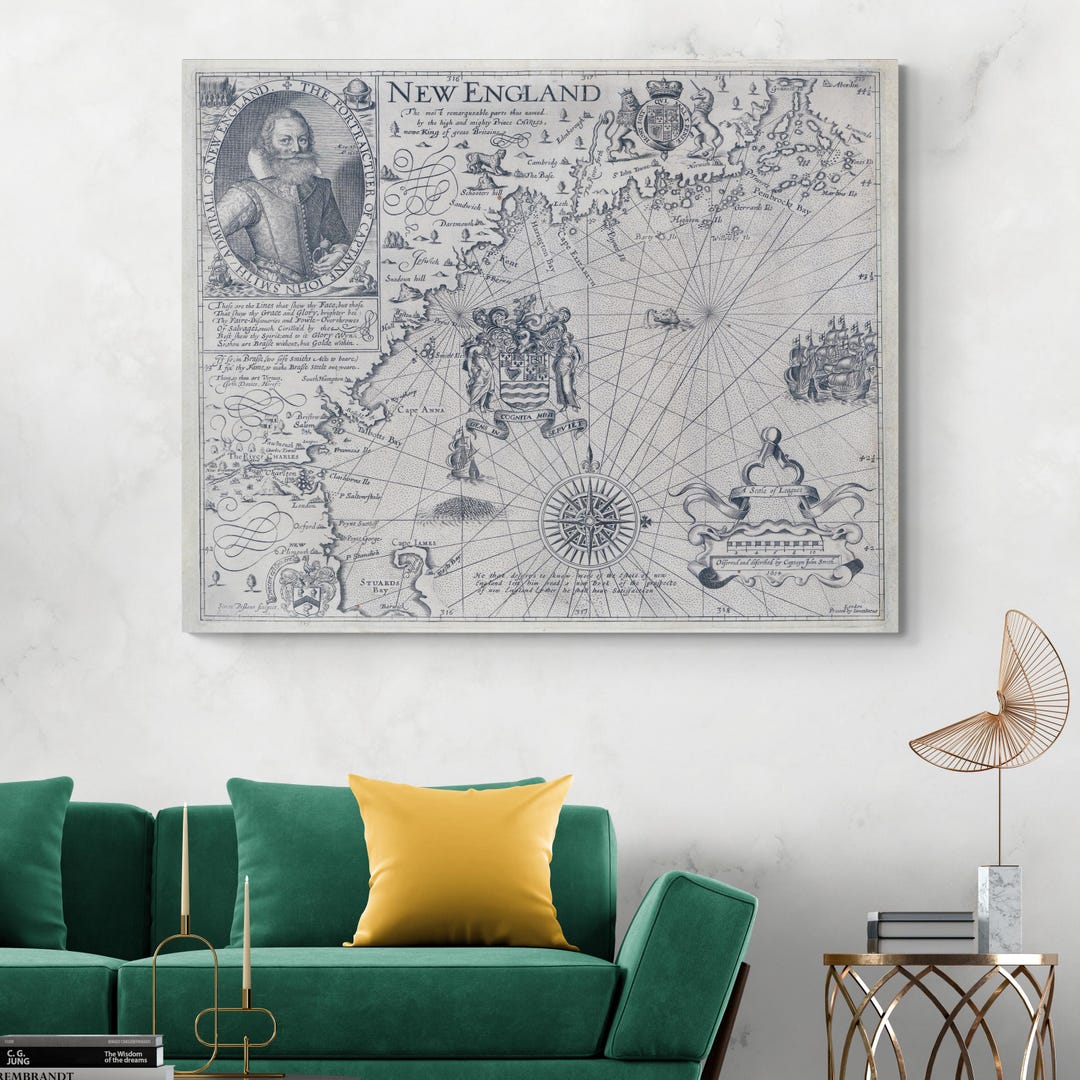 1617 John Smith Map of New England – Early Colonial American ...