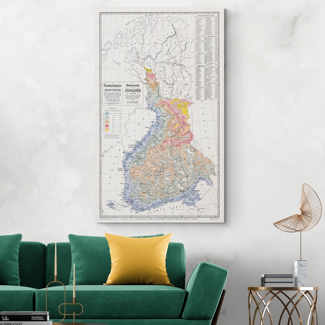 Physical Map of Finland – Topographic Scandinavian Map Showing Lakes ...