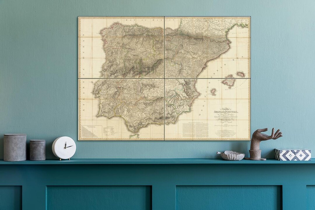 Massive 1810 Military Map of Spain & Portugal Issued During Peninsular ...