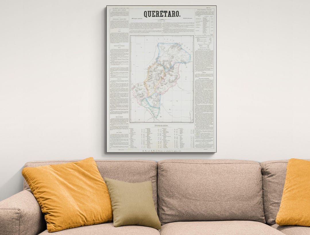 1858 Map of Querétaro Mexico Central American Geography Mexican History ...