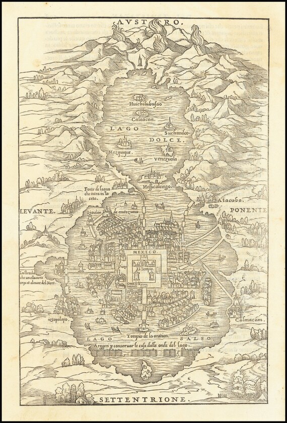 Mappa Azteca Di Tenochtitlan AZTECHI, INCA, MAYA | Sutori