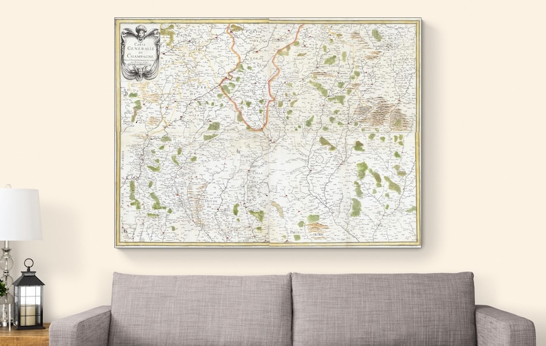 1641 Map of Champagne France – Early Modern French Provincial Map ...