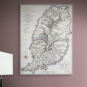 1780 Map of Grenada – Colonial Era West Indies Map Detailing Parishes ...