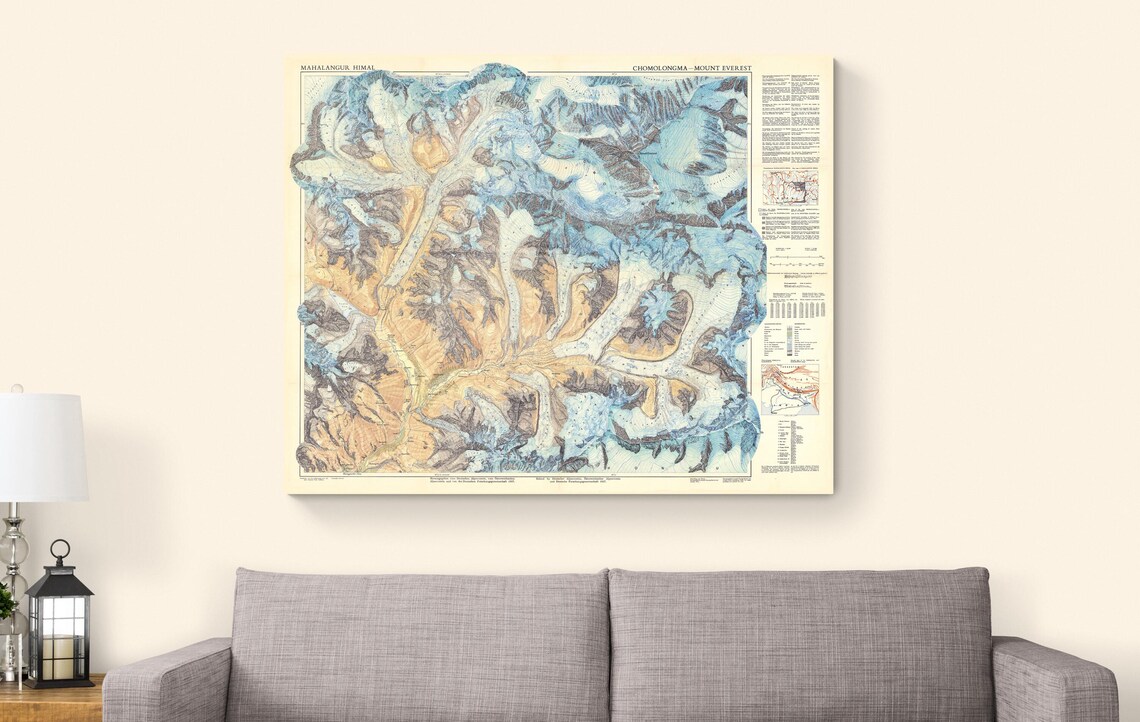 Geological Map of Mount Everest – Scientific Survey of Himalayas – Rock ...