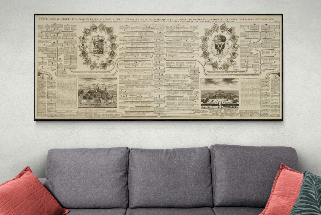 Genealogy Lineage Family Tree Chart of the House of Habsburg Dynasty ...