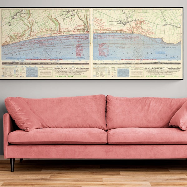 World War 2 Normandy Map - Etsy