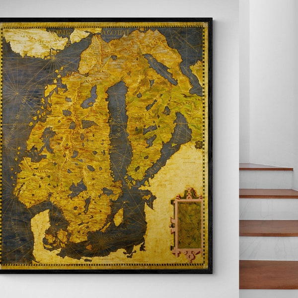 Antique Map of Denmark - Etsy