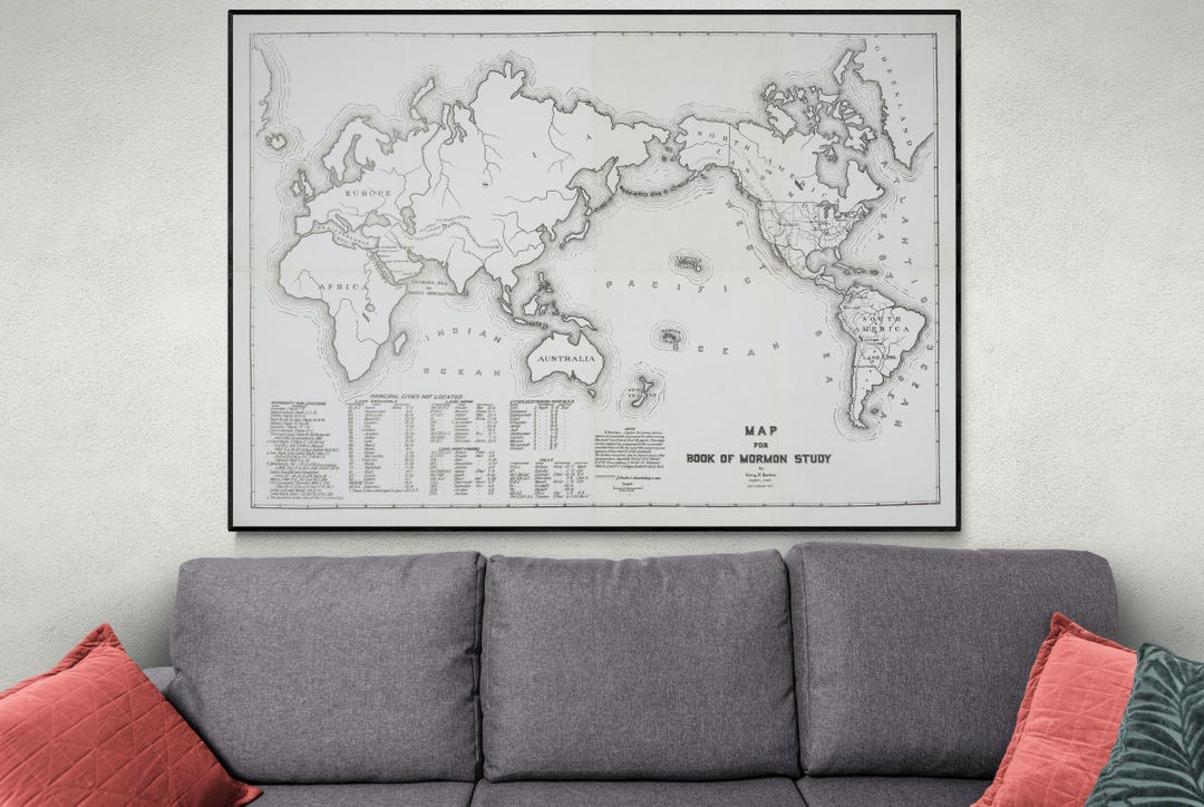 Educational Book of Mormon World Map Historical Latter Day Saints ...