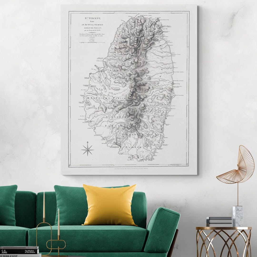 1775 Map of Saint Vincent Caribbean Island – Historic Cartography ...