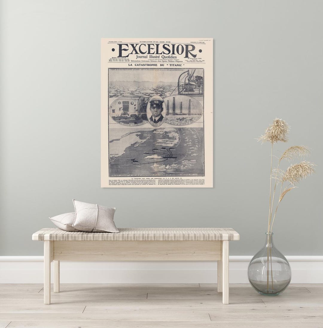 1912 Newspaper Map of the Titanic Sinking Tragedy World History ...