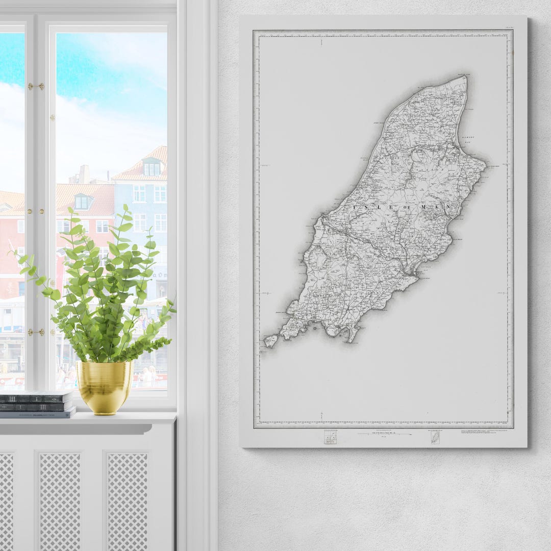 1873 Map of the Isle of Man – Victorian-era British Isles Map Showing ...