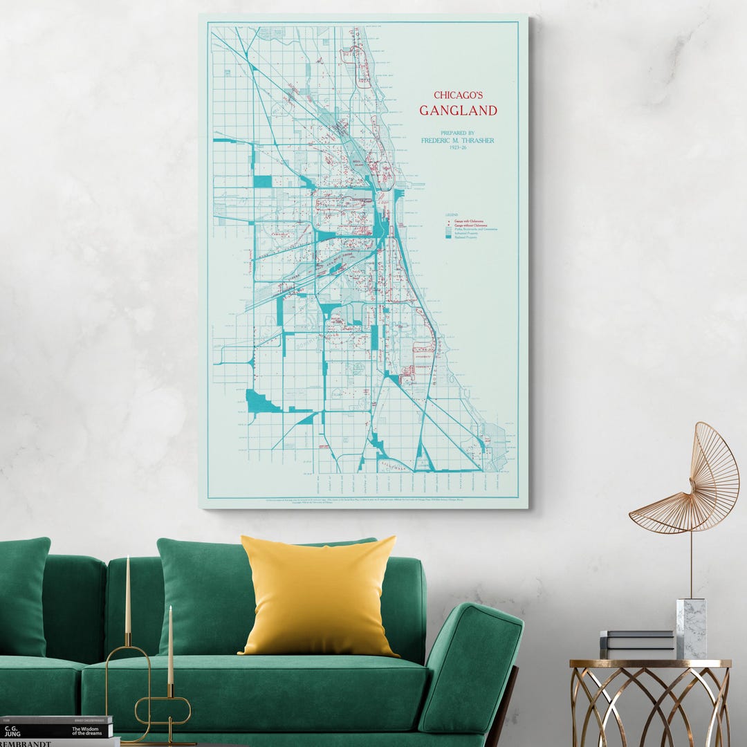 1927 Criminal Gang Map of Chicago Illinois – Prohibition Era ...