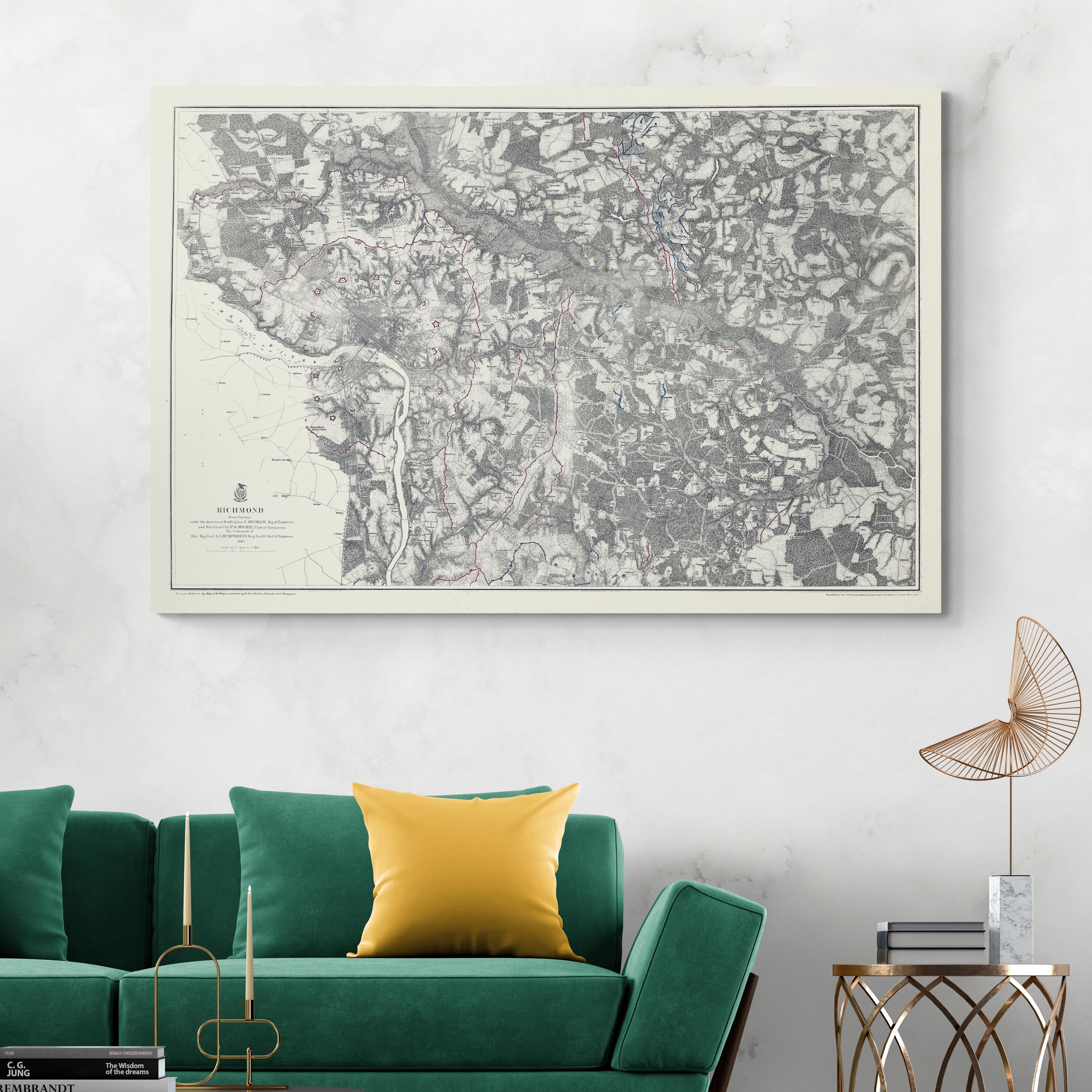 Map of the 1862 Civil War Battle of Richmond – Battlefield Plan Showing ...