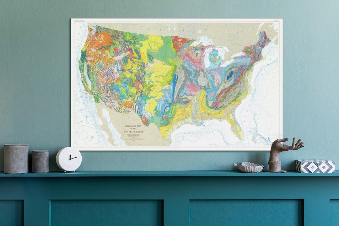 Massive Geological Map of the United States Historical American ...