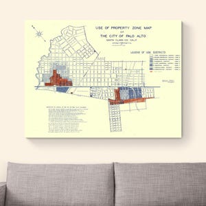 1930 Zoning Map of Palo Alto California – Historic Urban Planning ...