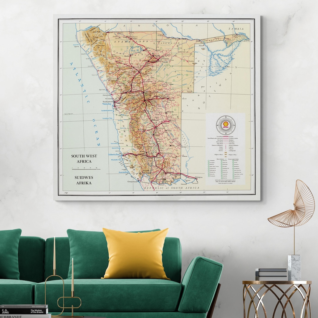 1965 Map of Namibia African Geography Namibian History Cartography ...