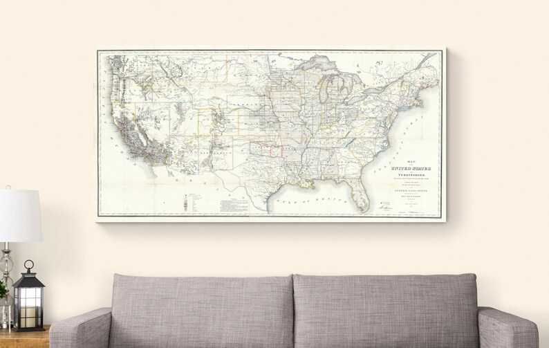 1866 General Land Office Map of the United States – Historic ...