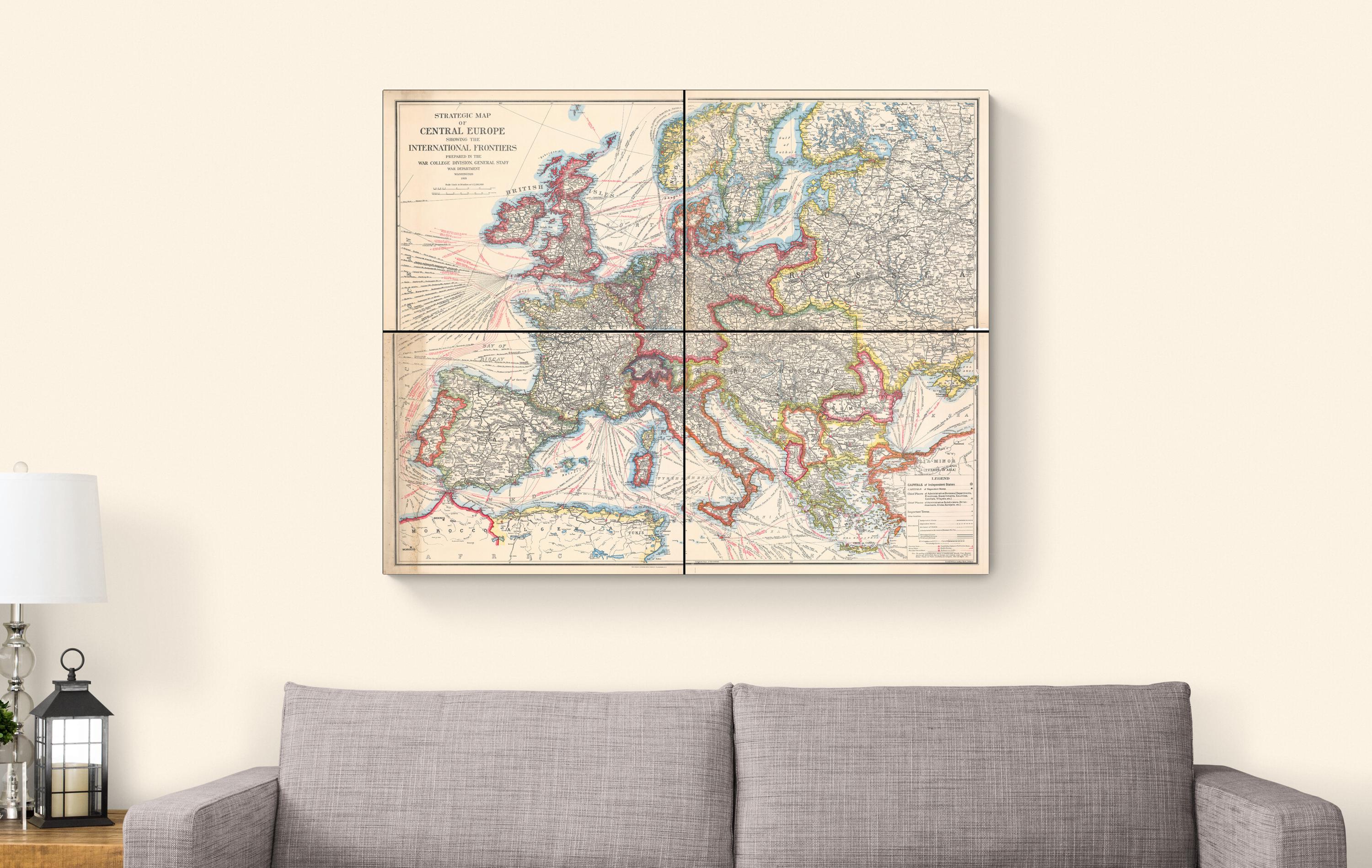 1915 Military Map of Europe During World War I – Historic Cartography ...