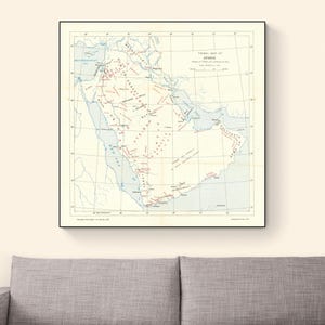 1917 Ethnological and Tribal Map of Arabia – Middle Eastern Ethnic ...
