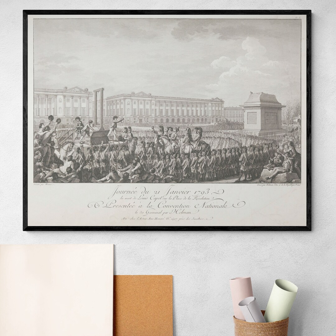 1793 Guillotine Execution of King Louis XVI of France French Revolution ...