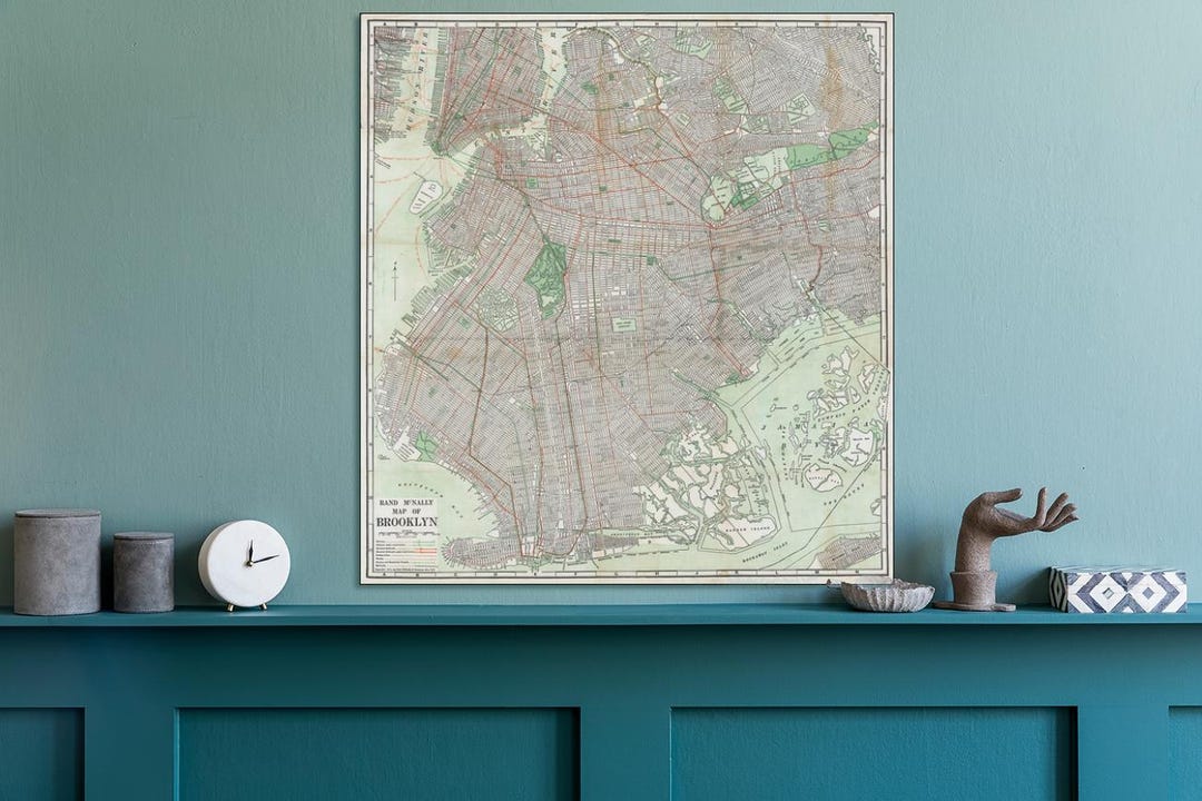 1917 Map of Brooklyn New York City Historical American Geography ...