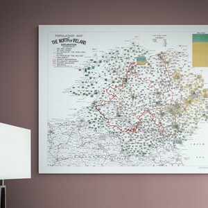 1923 Political Map of Northern Ireland – Cartography Showing Counties ...