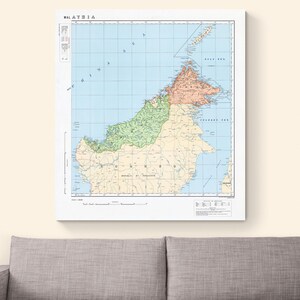 1963 Map of Malaysia – Historic Map Marking the Formation of the ...