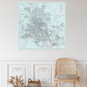 1950 Map of Houston Texas American History Cartography Texan Decor ...
