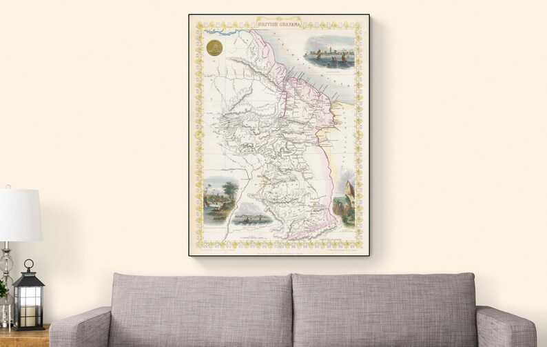 1851 Map of Guyana – Colonial South American Cartography – British ...