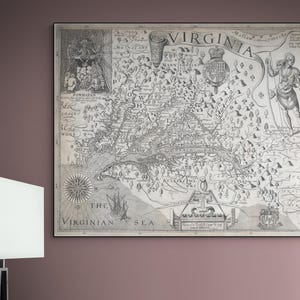 1612 John Smith Map of Virginia – Early Colonial America Map Showing ...