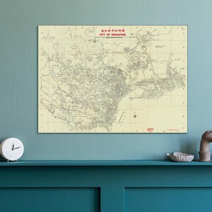 1955 Map of Singapore Asian Geography Singaporean History Cartography ...