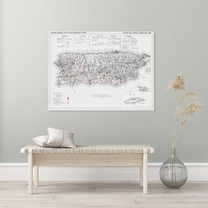 1898 Military Map of Puerto Rico Caribbean Geography Puerto Rican Latin ...