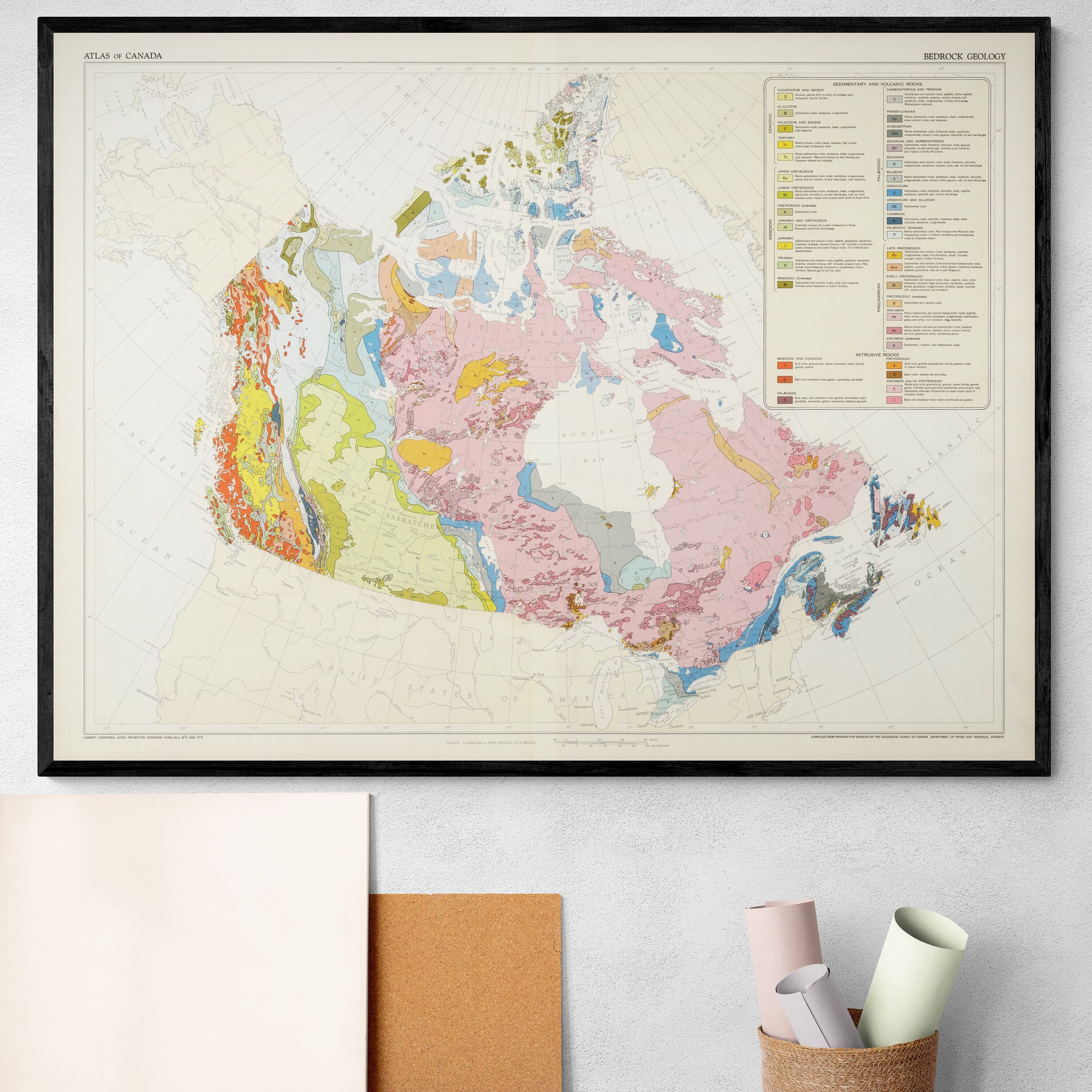 Geological Map of Canada Canadian Geology Earth Science - Etsy