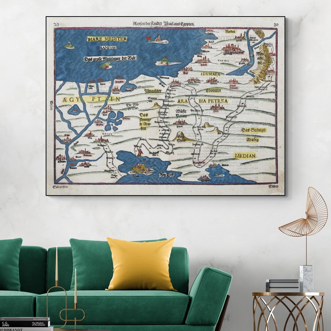 1581 Map of the Israelite Exodus – Depicting Moses’ Journey From Egypt ...