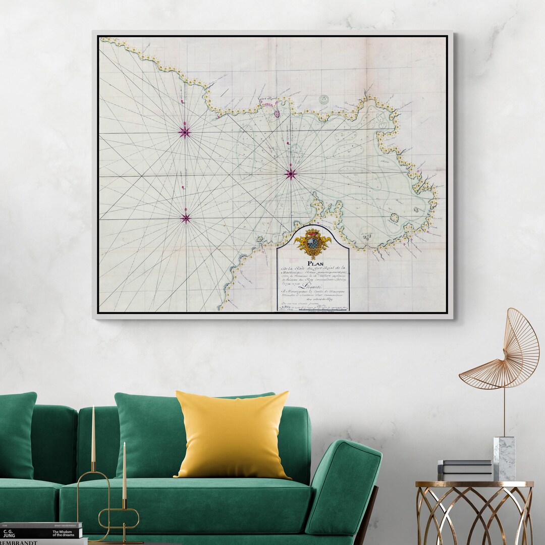 1740 French Military Map of Port Royal Fort-de-france Martinique ...