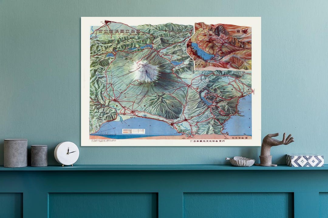 Map of Fuji-hakone-izu National Park Japan Historical Asian Geography ...