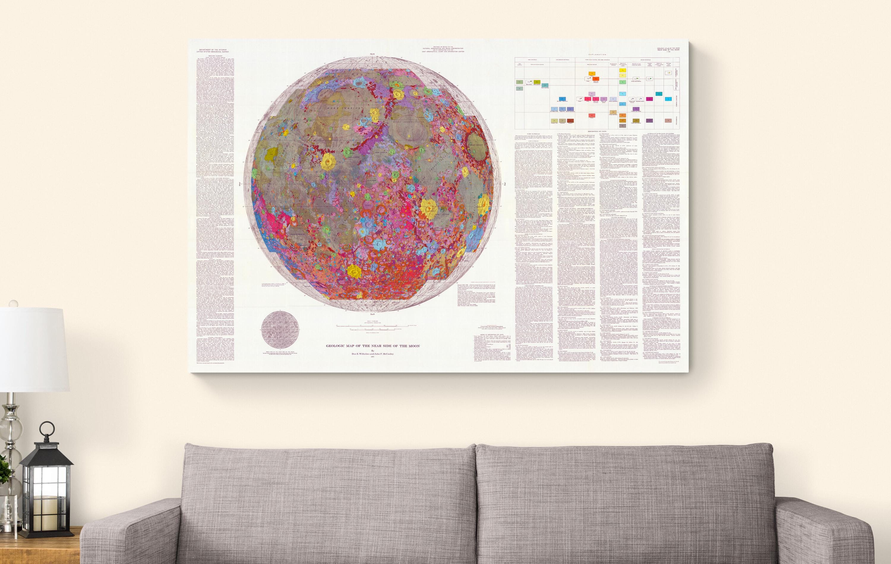 NASA Geological Map of the Near Side of the Moon – Celestial Surface ...