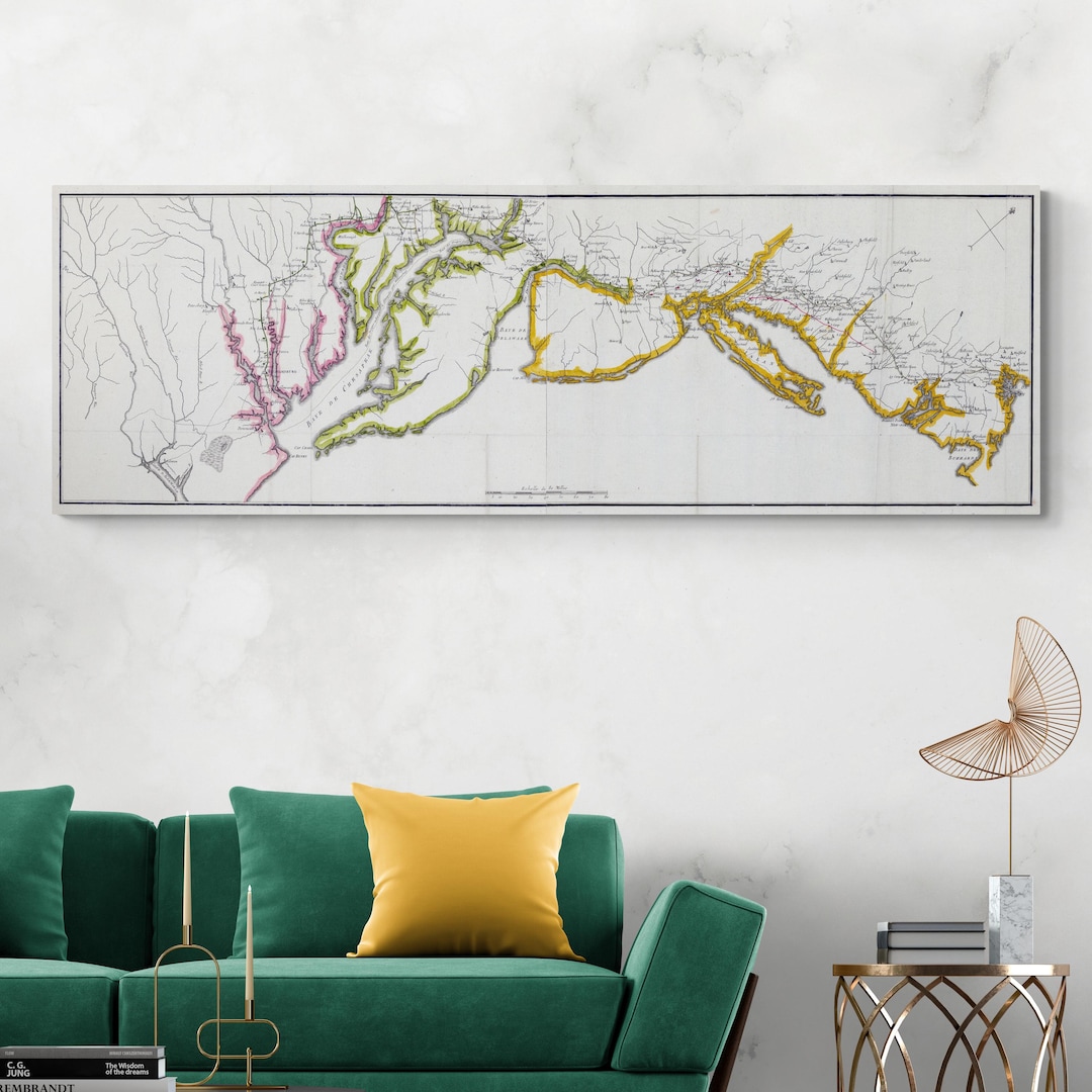 Map of General Rochambeau 1781 March From Boston to Yorktown American ...