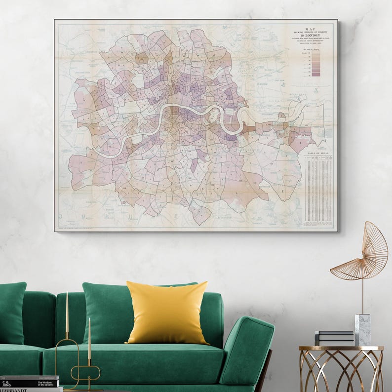 1891 Booth Poverty Map of London England – Victorian Social Reform Era ...