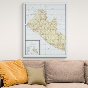 1947 Map of Liberia – Historic West African Cartography Showing ...