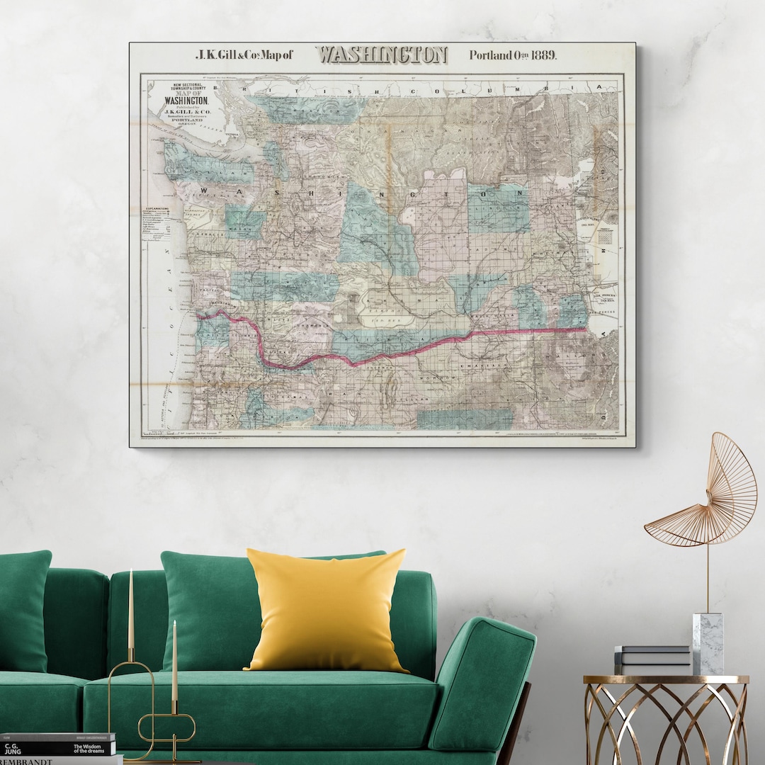 1889 Map of the State of Washington – Historic American Cartography ...