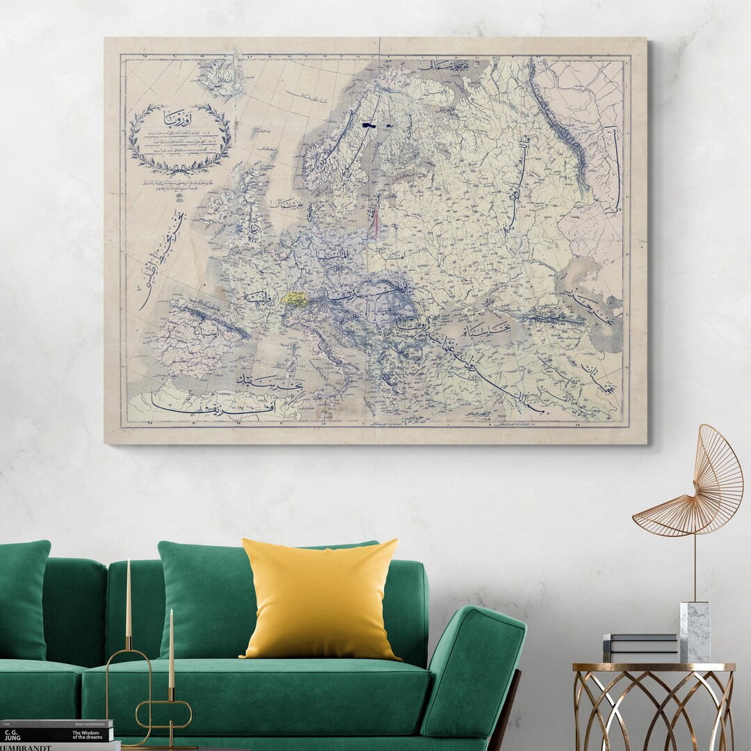 1890 Ottoman Turkish Map of Europe – Historic Islamic Cartography ...