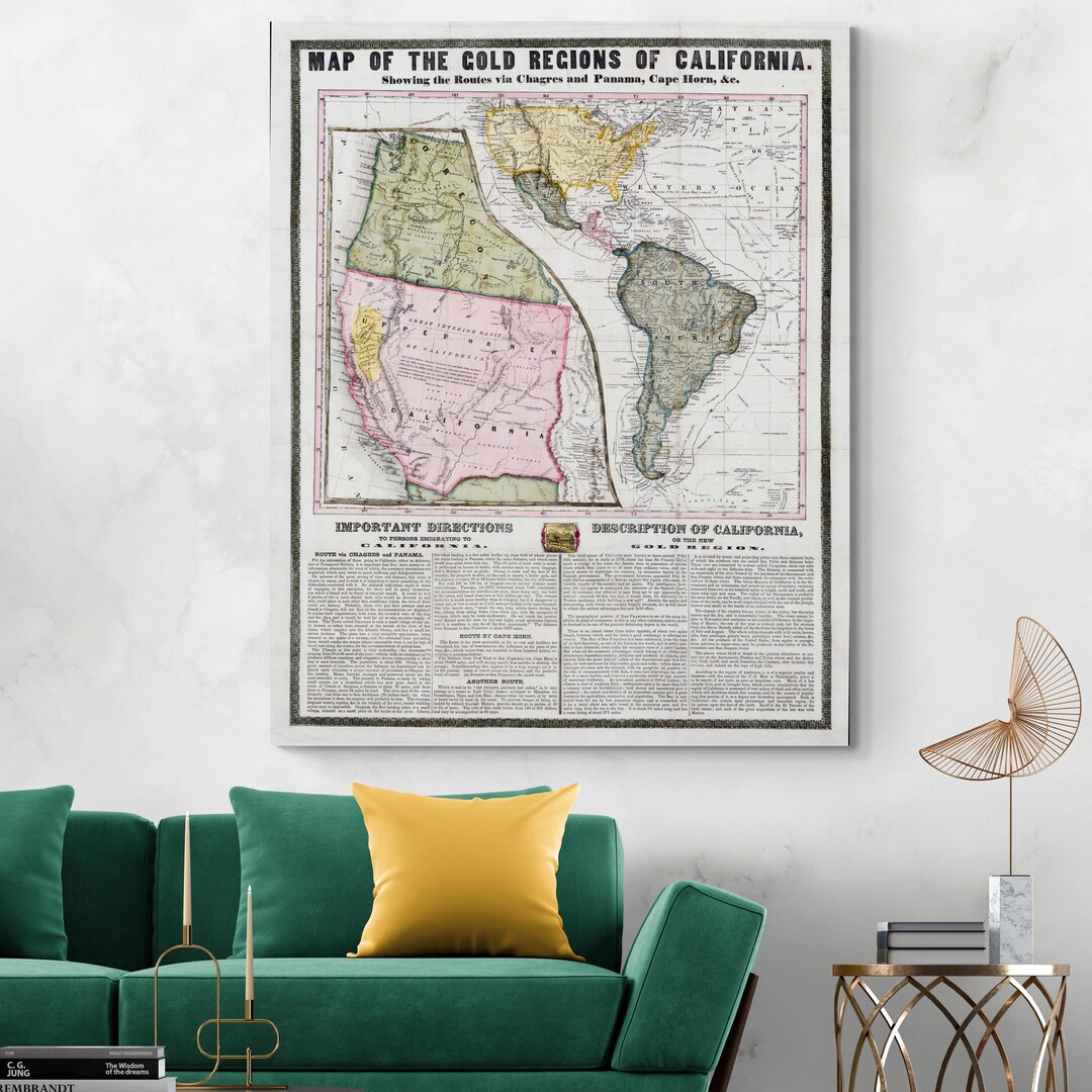 1849 Map of the Gold Regions of California – Historic California Gold ...
