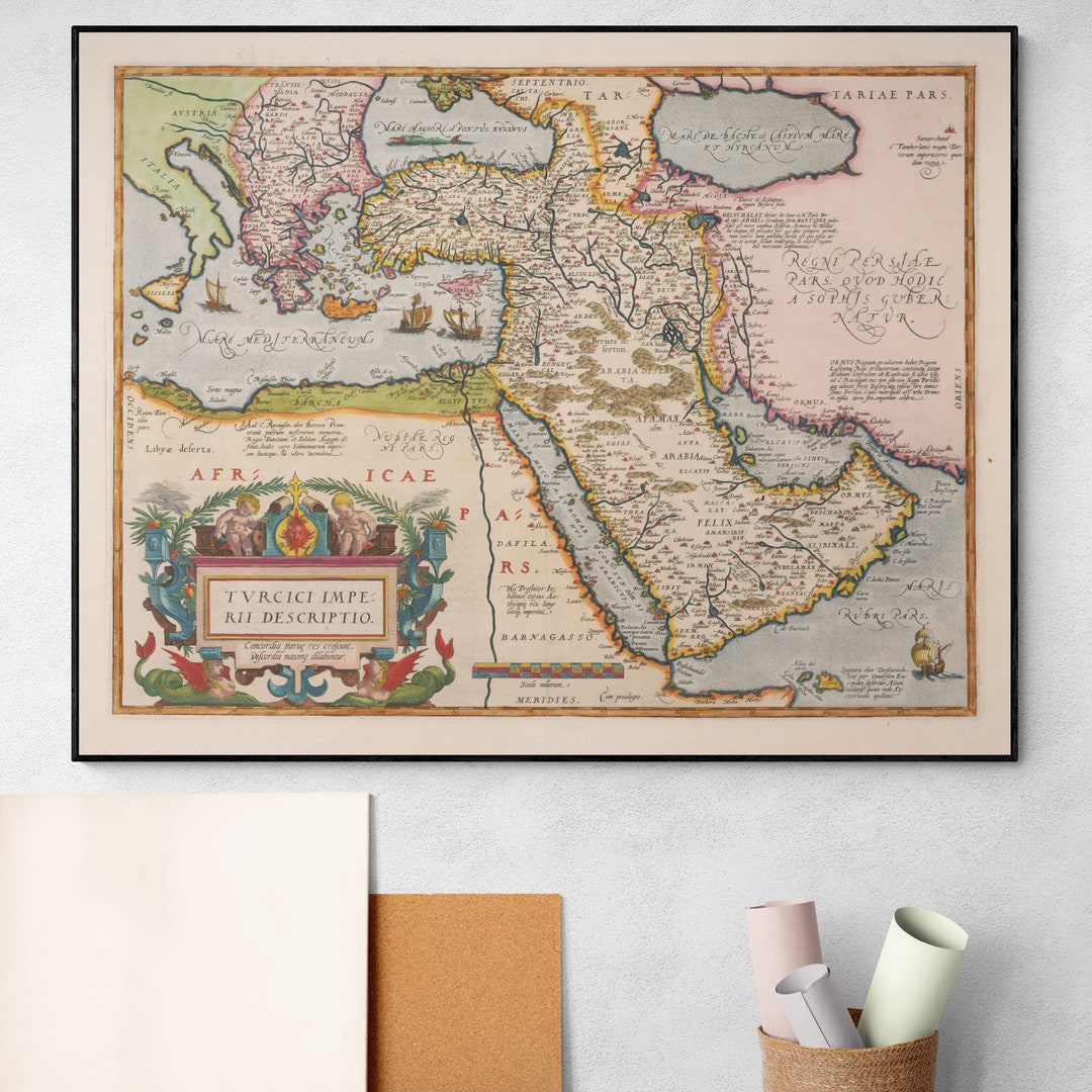 1592 Map of the Ottoman Empire by Abraham Ortelius Theatrum Orbis ...